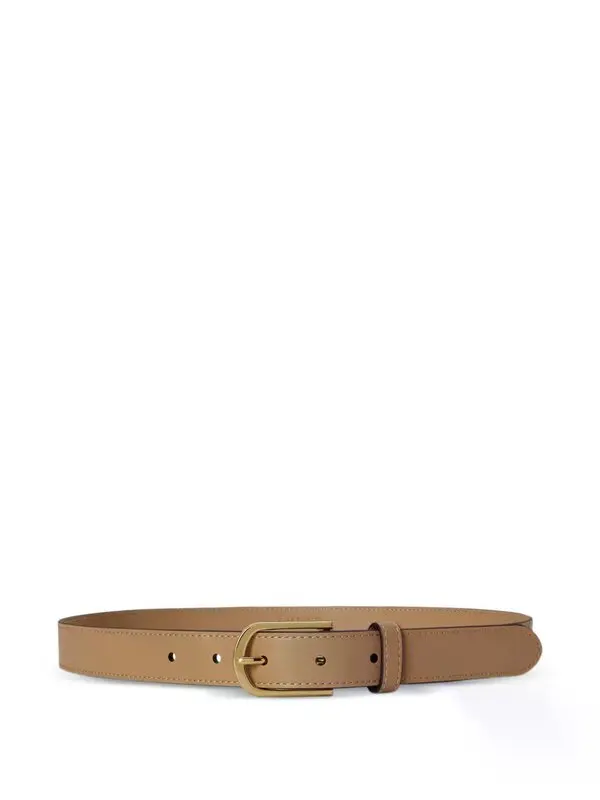 Ralph Lauren Rounded Buckle Leather Belt - Neutrals