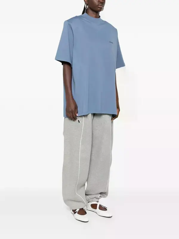 Attico Logo Print High-neck T-shirt - Blue