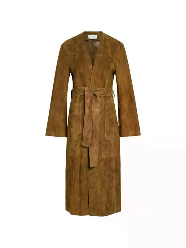 Nour Hammour Ruelle Belted Suede Coat