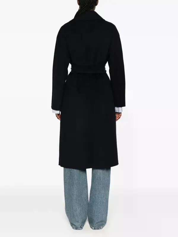 Max Mara Belted Wrap Coat - Blue