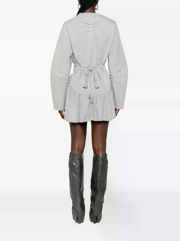 Attico Pleated Long Sleeve Mini Dress