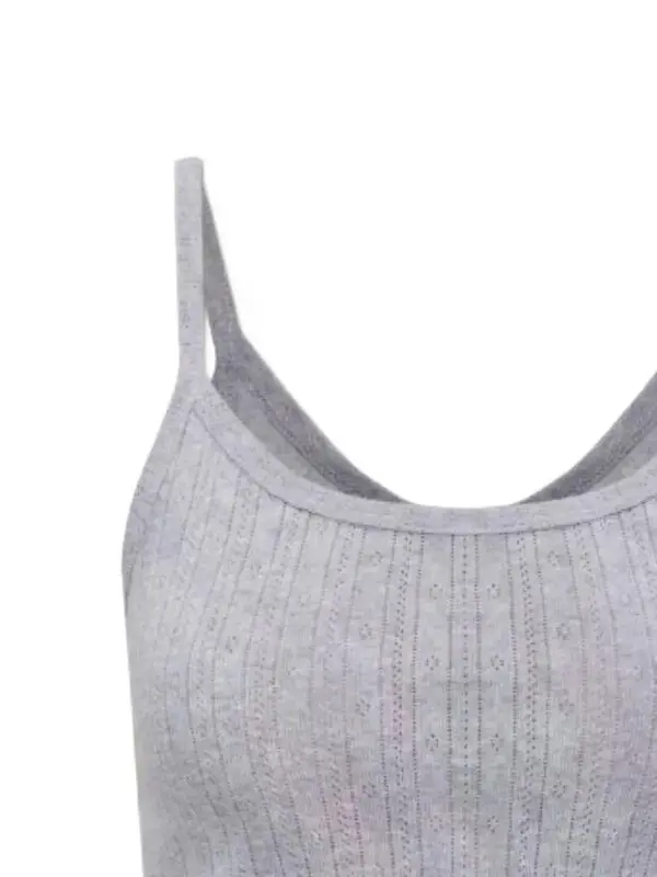 SPORTY & RICH Sleeveless Scoop-neck Cotton Blouse