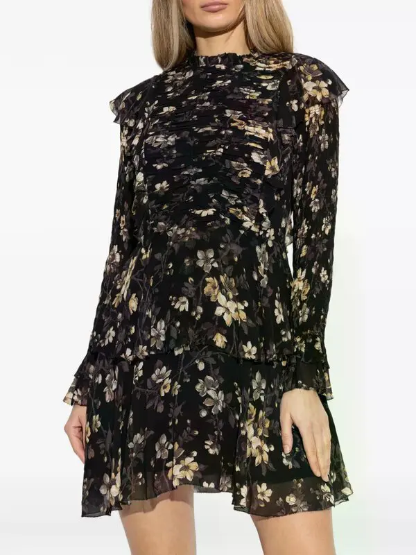 ALLSAINTS Portia Ruffled Floral-pattern Mini Dress
