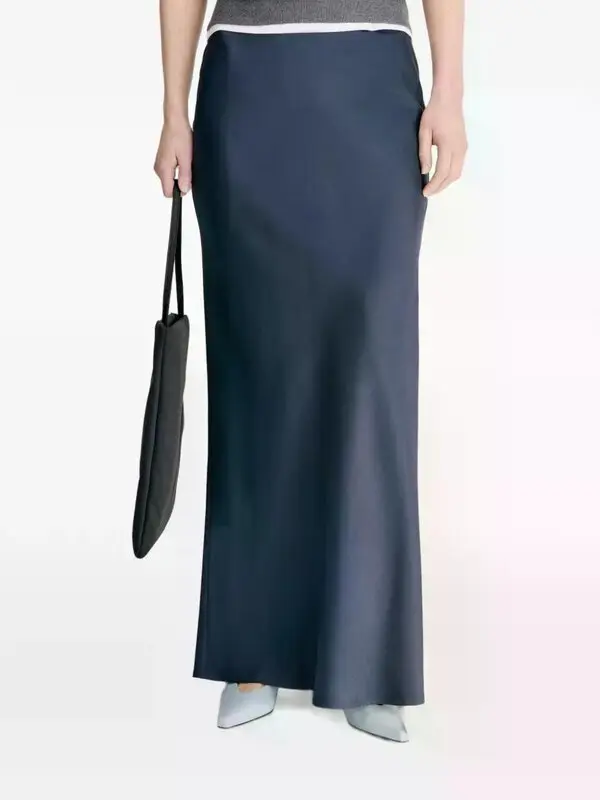 Loulou De Saison Eli Silk Twill A-line Maxi Skirt