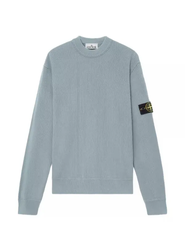 Stone Island 5100154 Ribbed Soft Organic-cotton Sweater - Blue