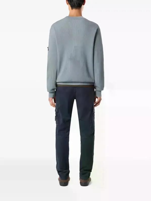 Stone Island 5100154 Ribbed Soft Organic-cotton Sweater - Blue