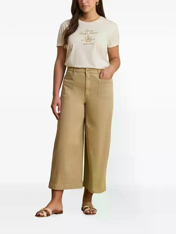 Ralph Lauren Stretch Chino Wide-leg Cropped Trousers - Neutrals