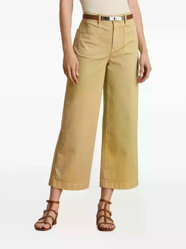 Ralph Lauren Stretch Chino Wide-leg Cropped Trousers - Neutrals