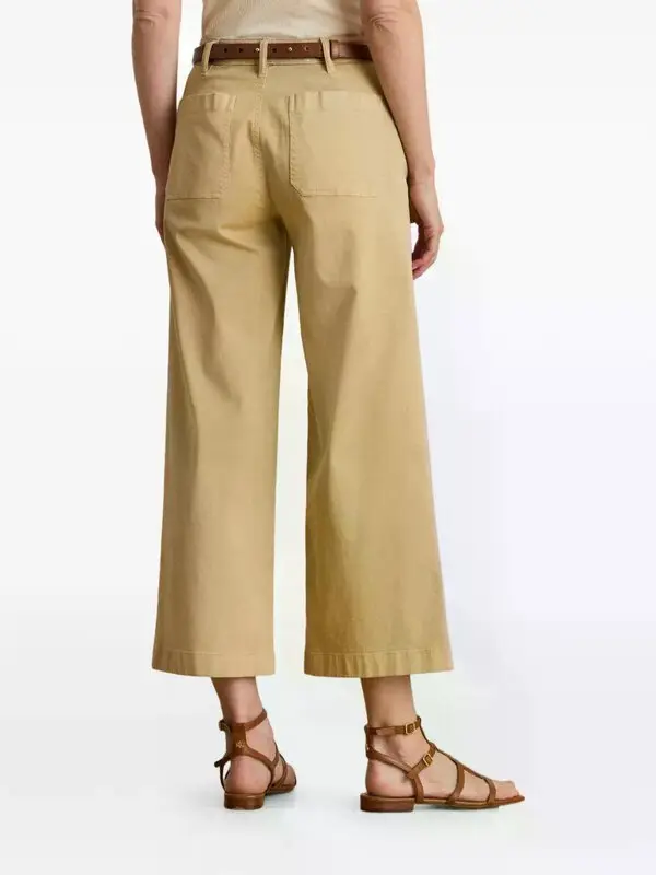 Ralph Lauren Stretch Chino Wide-leg Cropped Trousers - Neutrals