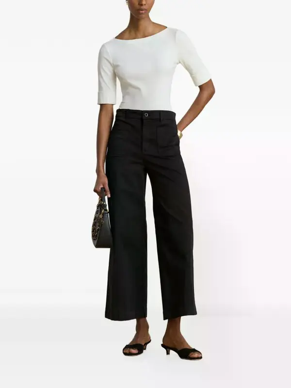 Ralph Lauren Stretch-cotton Wide-leg Trousers