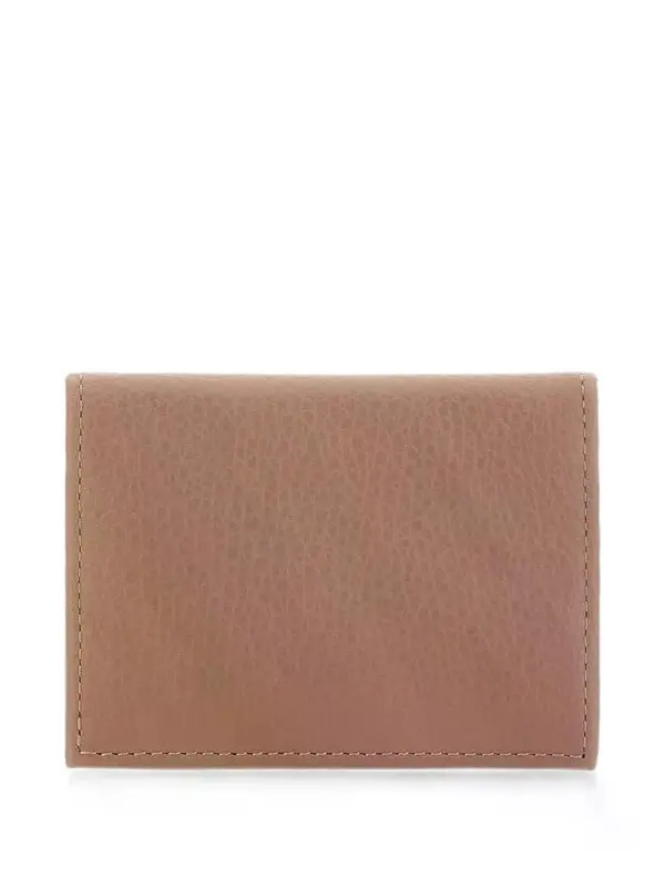 GIANNI CHIARINI Dollaro Pebbled Leather Card Holder - Neutrals