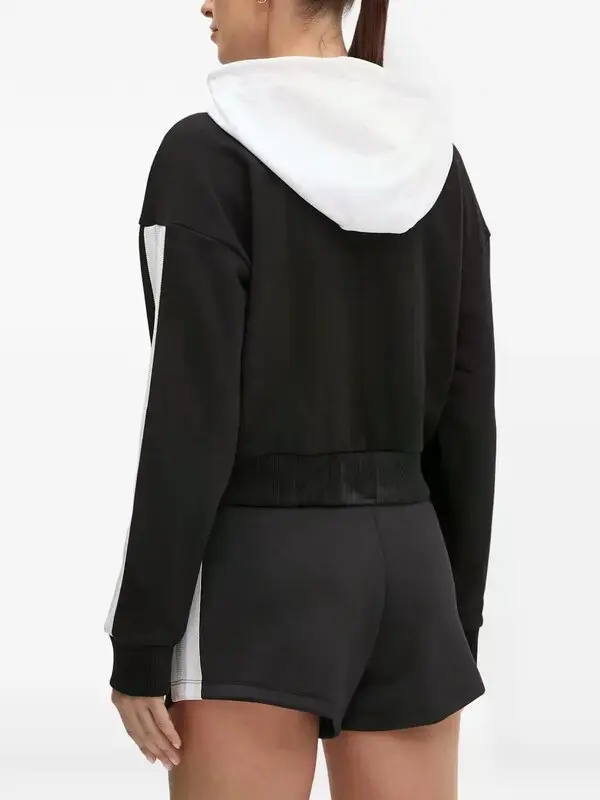 Guess Cropped Logo Embroidered Hoodie