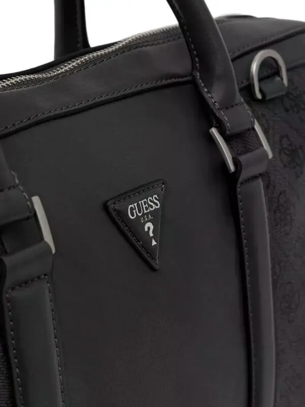 Guess Monogram-print Logo-plaque Holdall
