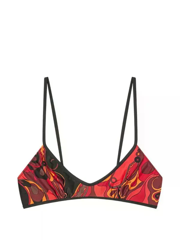 Emilio Pucci Orchidee Print Balconette Bikini Top - Orange