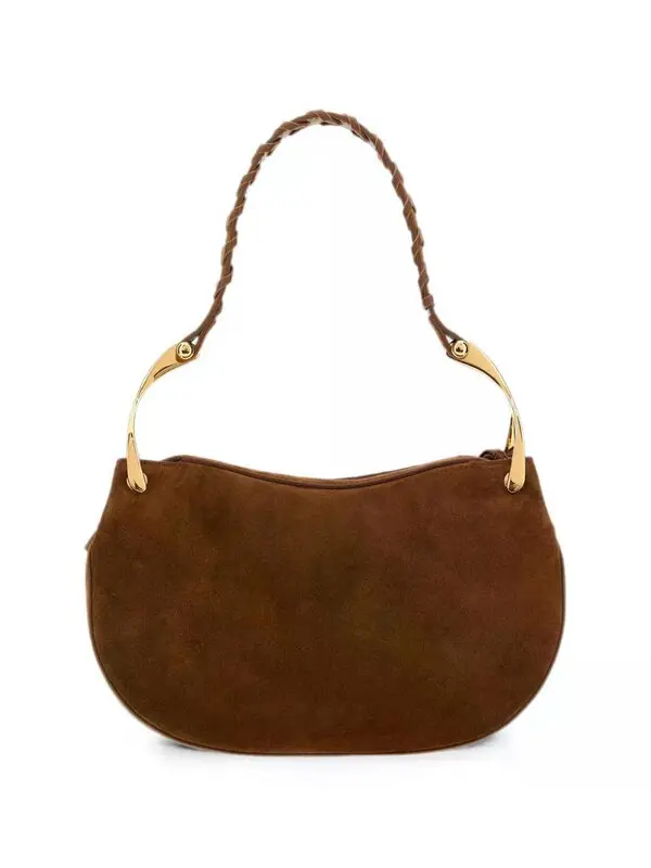 Alexander McQueen Wishbone Suede Shoulder Bag - Brown