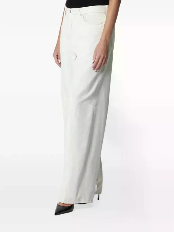 HAIKURE Bethany Corduroy Wide Leg Jeans - White