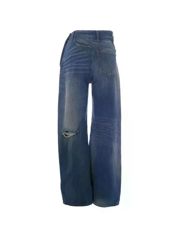 MAISON MARGIELA Distressed Wide-leg Jeans - Blue