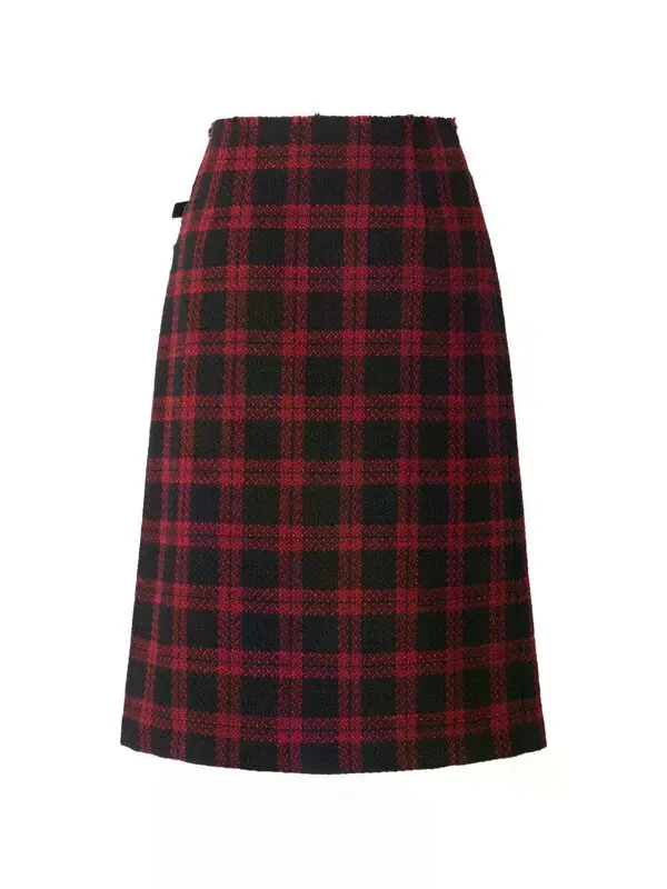 Pinko Check Wrap Midi Skirt