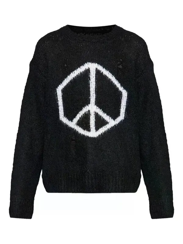 ALLSAINTS Graphic Distressed Sweater - Black