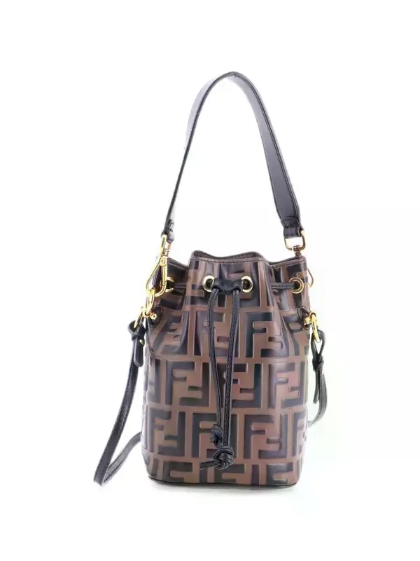 Fendi Mon Tresor Zucca Embossed Leather Mini Bucket Bag