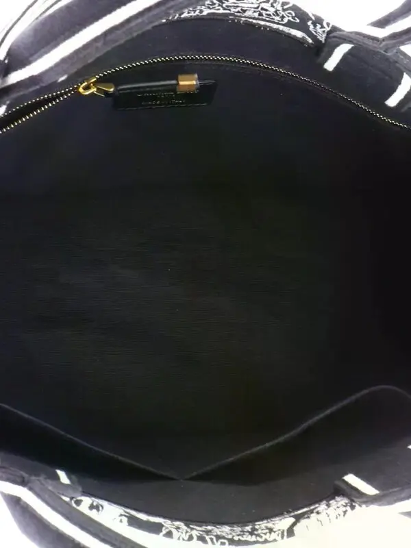 Dior Embroidered Canvas Medium Tote Bag With Strap - Black