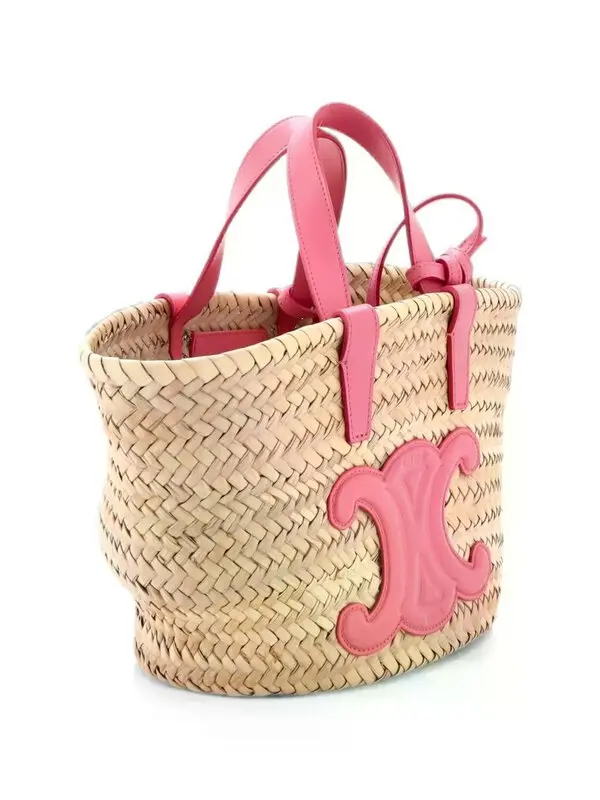 Celine Triomphe Basket Raffia With Leather Teen Shoulder Bag