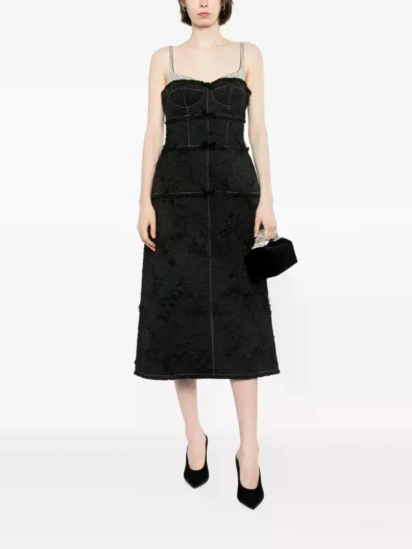 MONTSAND Crystal Embellished Tweed Dress