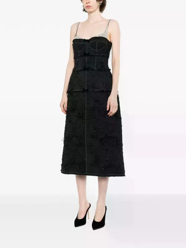 MONTSAND Crystal Embellished Tweed Dress