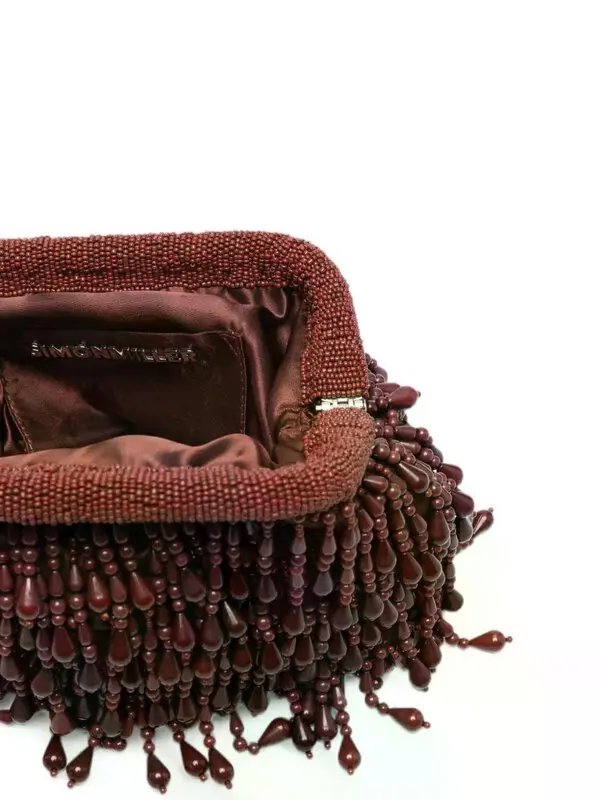 SIMONMILLER Beaded-fringe Clutch Bag