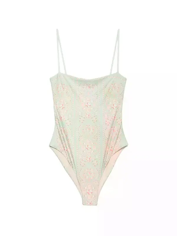 Agua Bendita Shell-print One-piece Swimsuit - Green