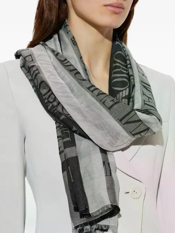 Emporio Armani Logo-print Fringed Scarf