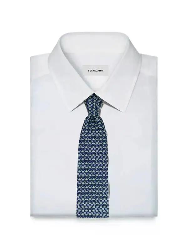 FERRAGAMO Frog-print Silk Tie