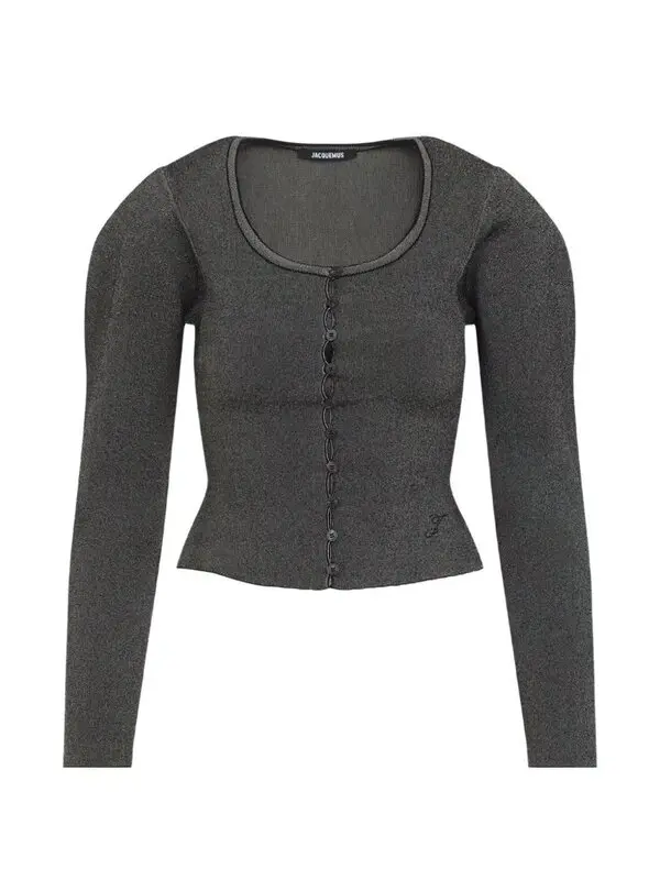 Jacquemus Sera Button-up Scoop Neck Cardigan - Grey