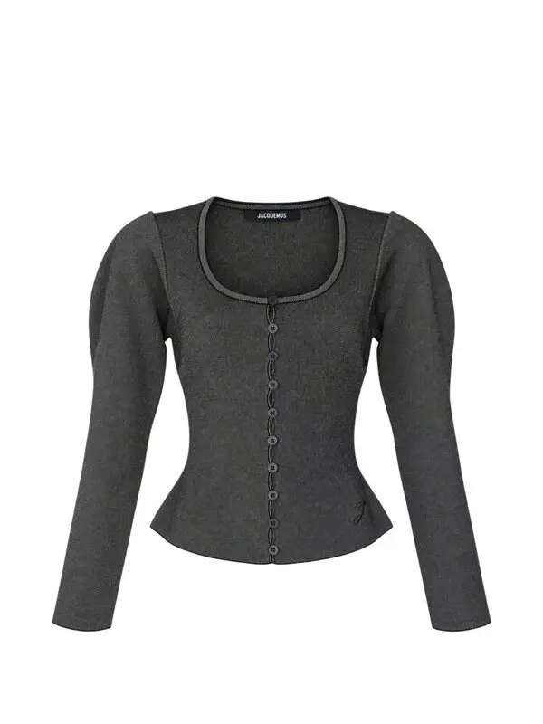Jacquemus Sera Button-up Scoop Neck Cardigan - Grey
