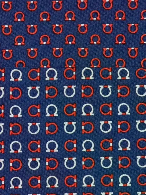 FERRAGAMO Gancini Print Silk Neck Tie