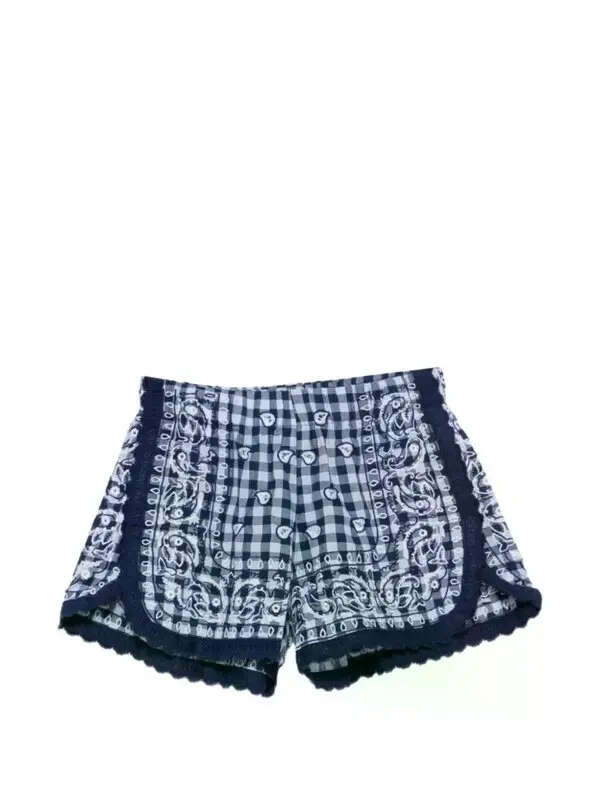 ORSINA Gingham Bandana-print Shorts - Blue