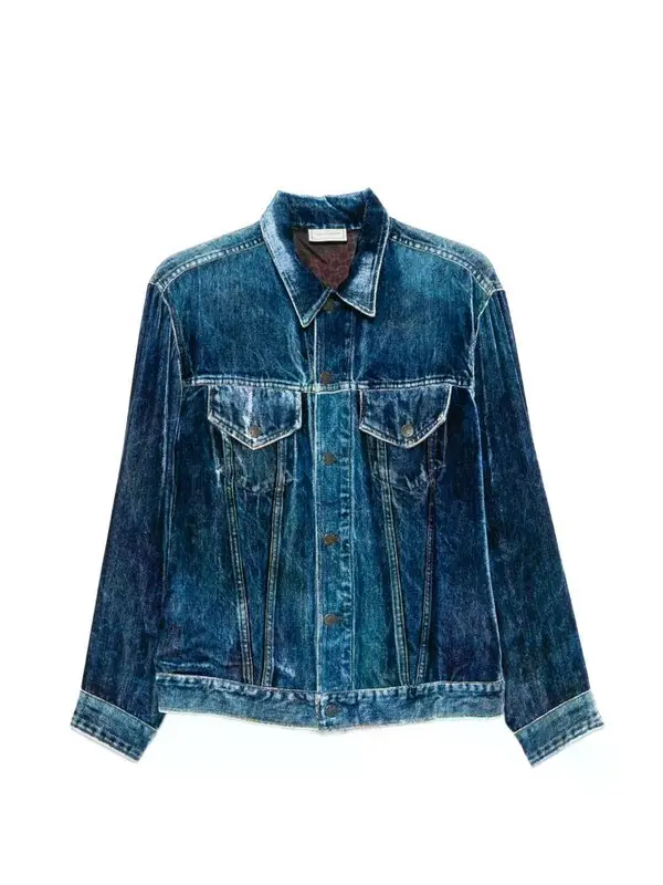 PIERRE-LOUIS MASCIA Velvet Effect Button-up Jacket - Blue