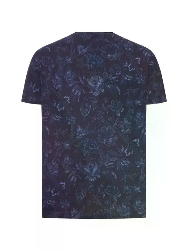 Etro Floral-paisley Cotton T-shirt - Blue