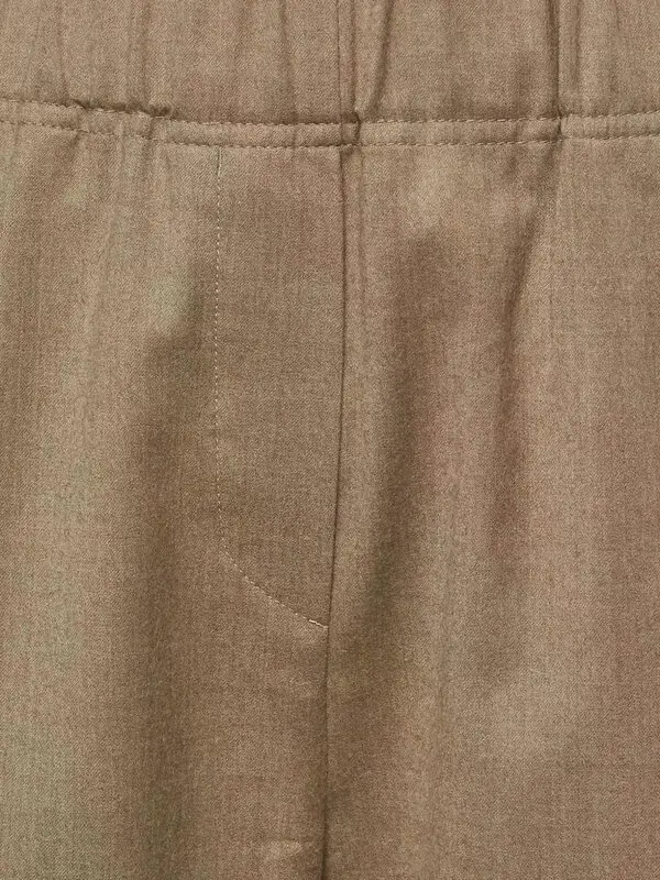 Max Mara Beige Elasticated Waistband Straight Leg Trousers