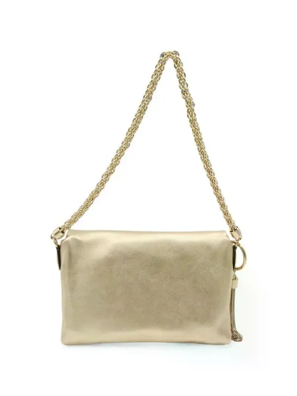 JIMMY CHOO Callie Metallic Tassel Clutch Bag