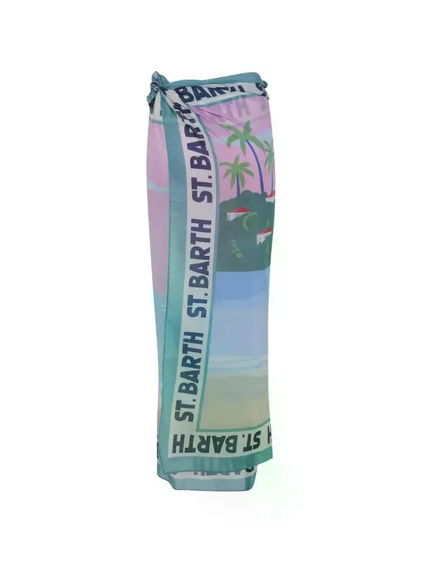 MC2 SAINT BARTH Logo-print Sarong - Blue