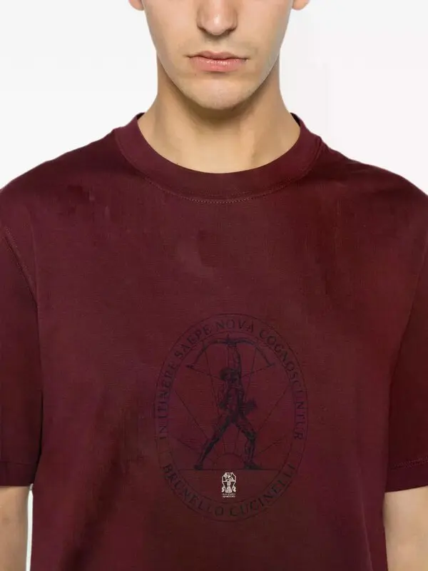 Brunello Cucinelli Cotton Jersey Crew-neck T-shirt With Print