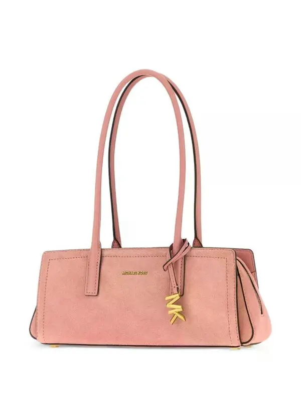 Michael Kors Logo Plaque Leather Shoulder Bag - Pink