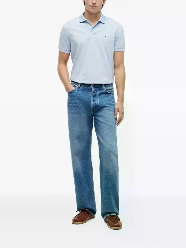Tommy Hilfiger Logo-embroidered Short-sleeve Polo Shirt - Blue
