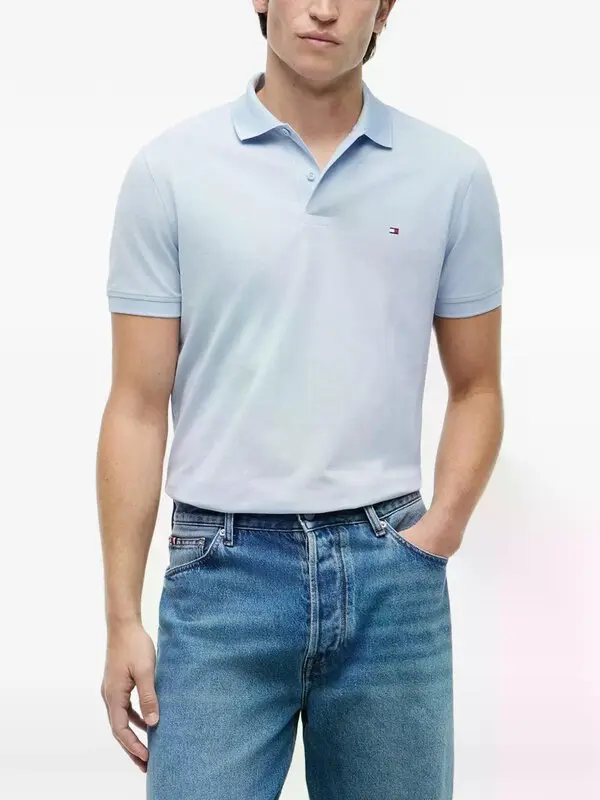 Tommy Hilfiger Logo-embroidered Short-sleeve Polo Shirt - Blue