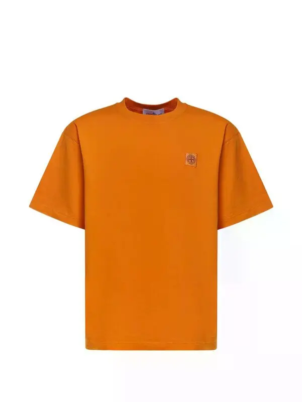 Stone Island Combed Logo-patch T-shirt - Orange