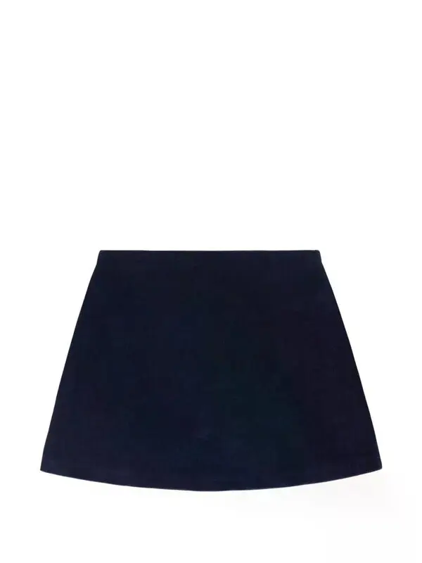 SPORTY & RICH Signature Logo Embroidered Cotton Mini Skirt - Blue