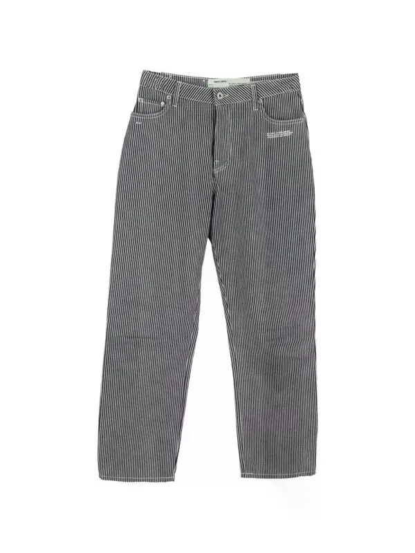 Off-White Striped Straight-leg Jeans