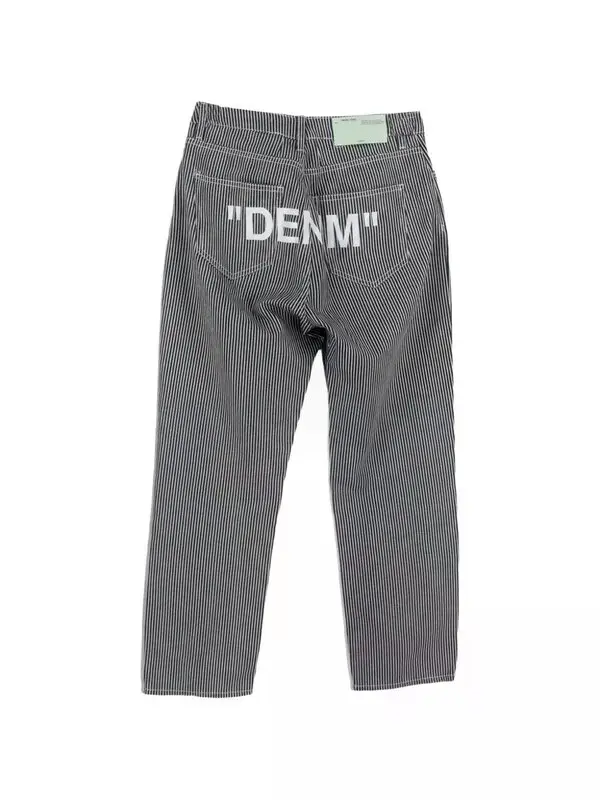Off-White Striped Straight-leg Jeans