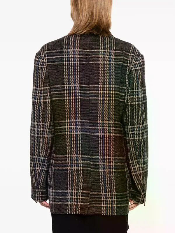 Yohji Yamamoto Plaid Peaked Blazer